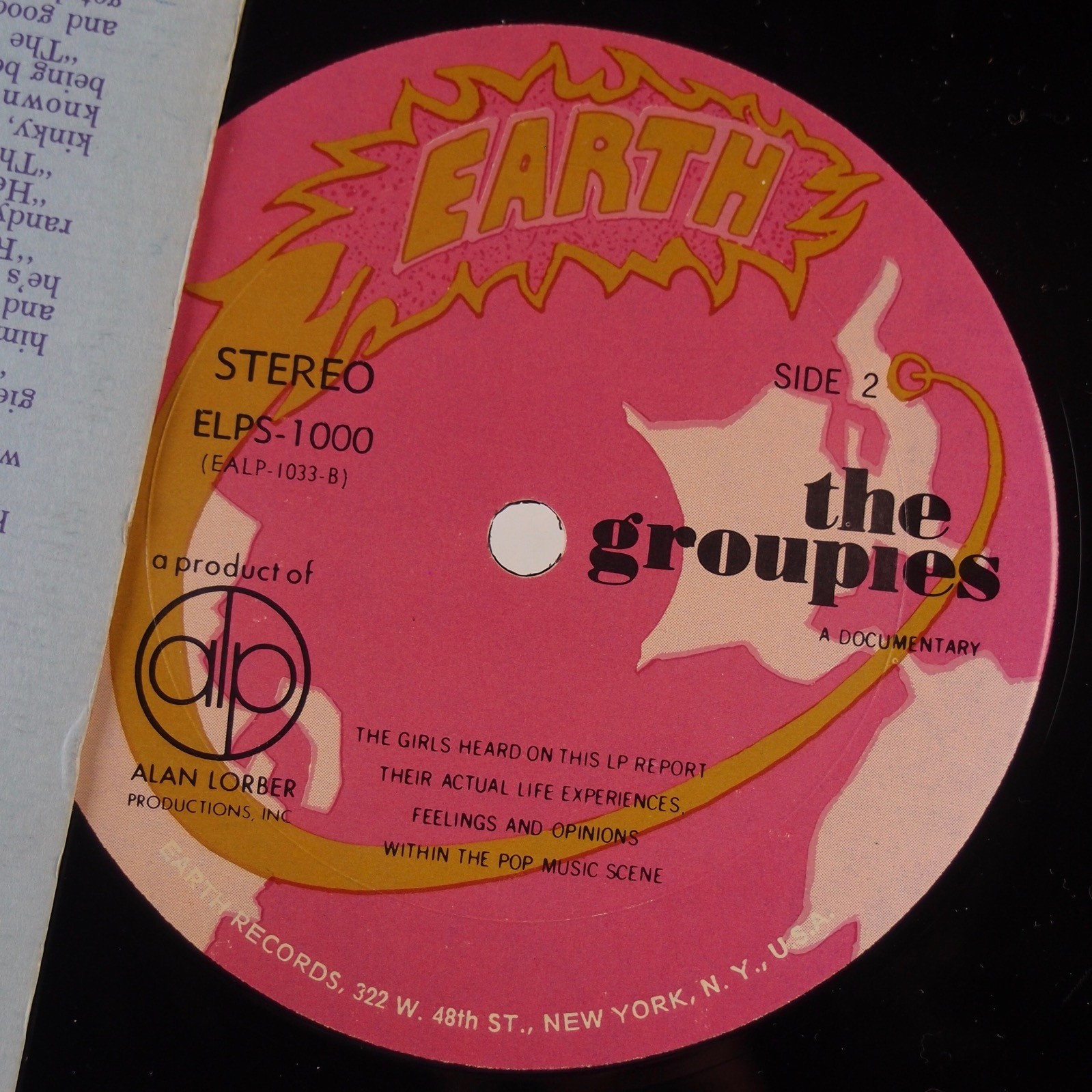 THE GROUPIES: Self Titled USA Earth Psych ELPS-1000 Spoken Word Vinyl ...