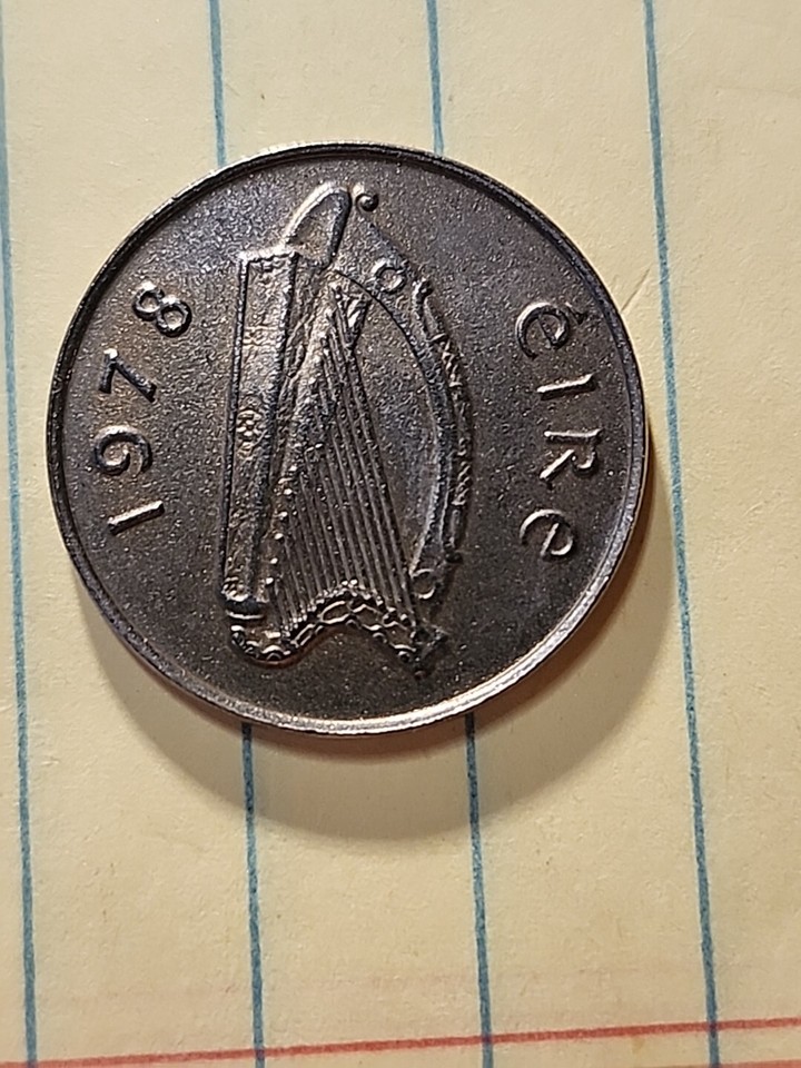 Vintage Irish 5p Large Coin From Republic of Ireland Bull & Harp-US ...