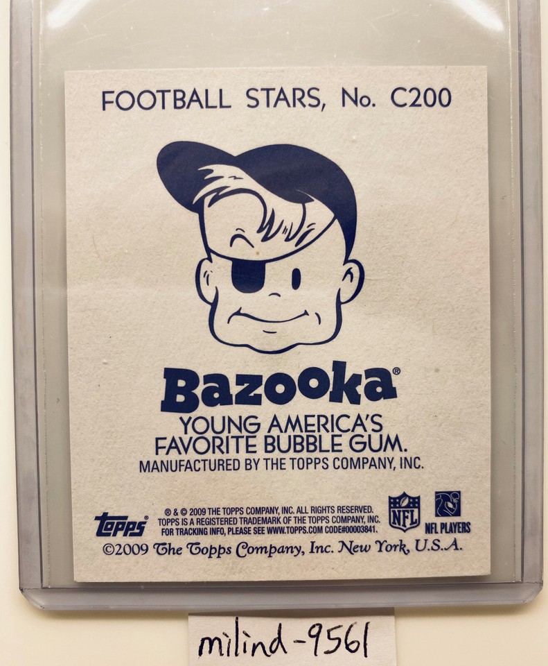 2009 Topps National Chicle Randy Moss Mini Bazooka Back #C200 NFL NE ...