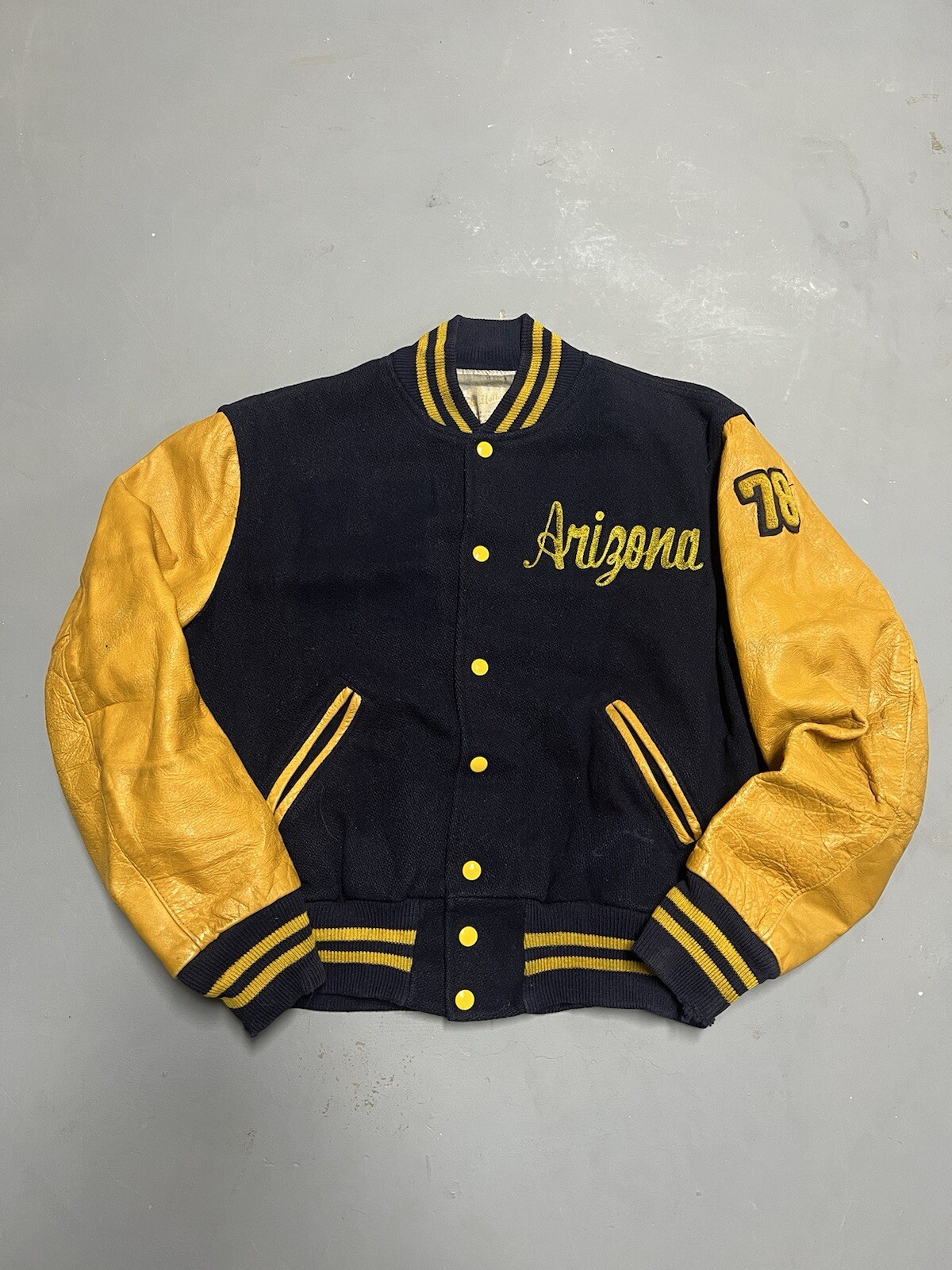 1970s Chainstitch Leather Varsity Jacket By Holloway … - Gem