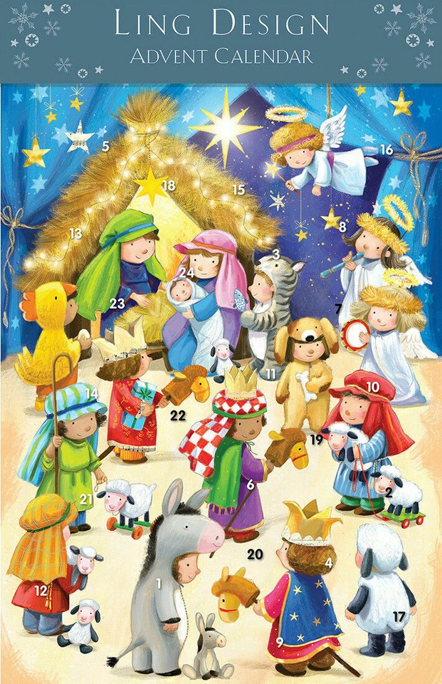 Ling Large Advent Calendars 340 x 250 mm religious & traditional white ...