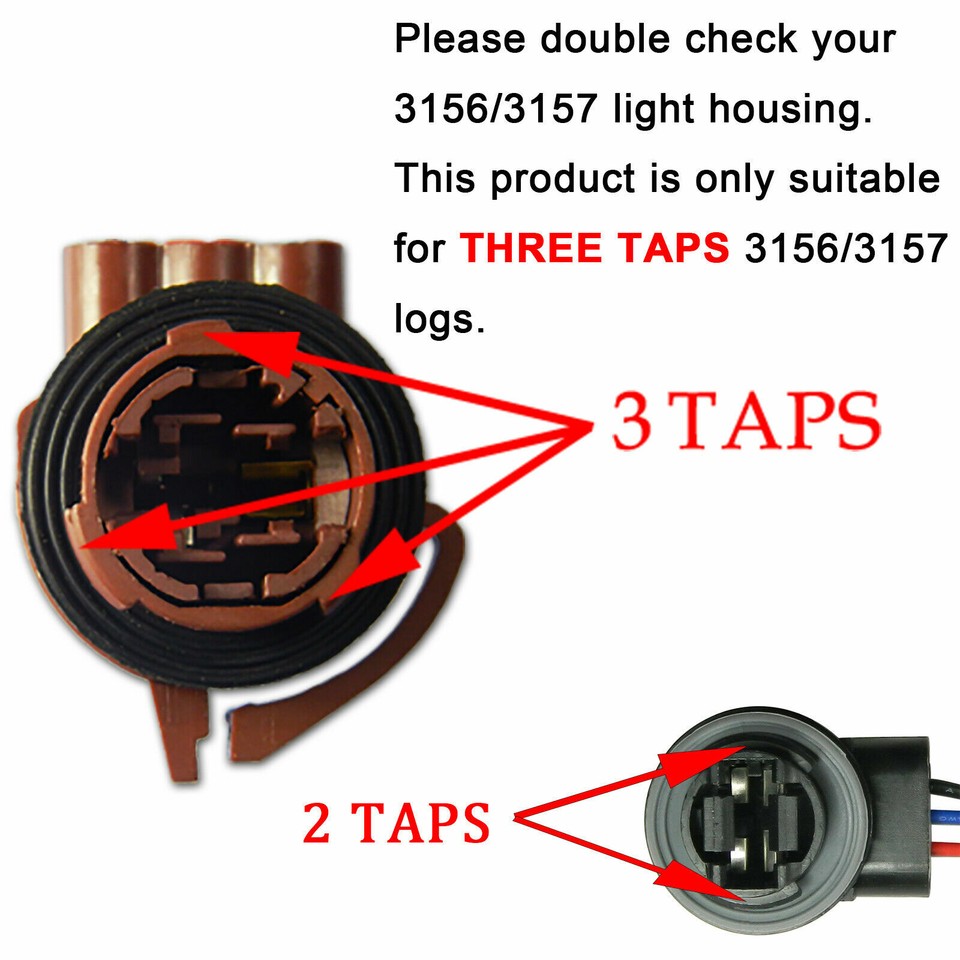 2x 3156 3-Wire Harness Pre-Wired Sockets For LED Turn Signal Light ...