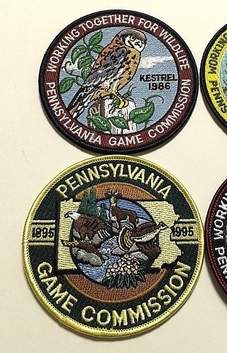 6 PENNSYLVANIA GAME COMMISSION WILDLIFE PATCHES 1986 1988 1994 1995 PA ...