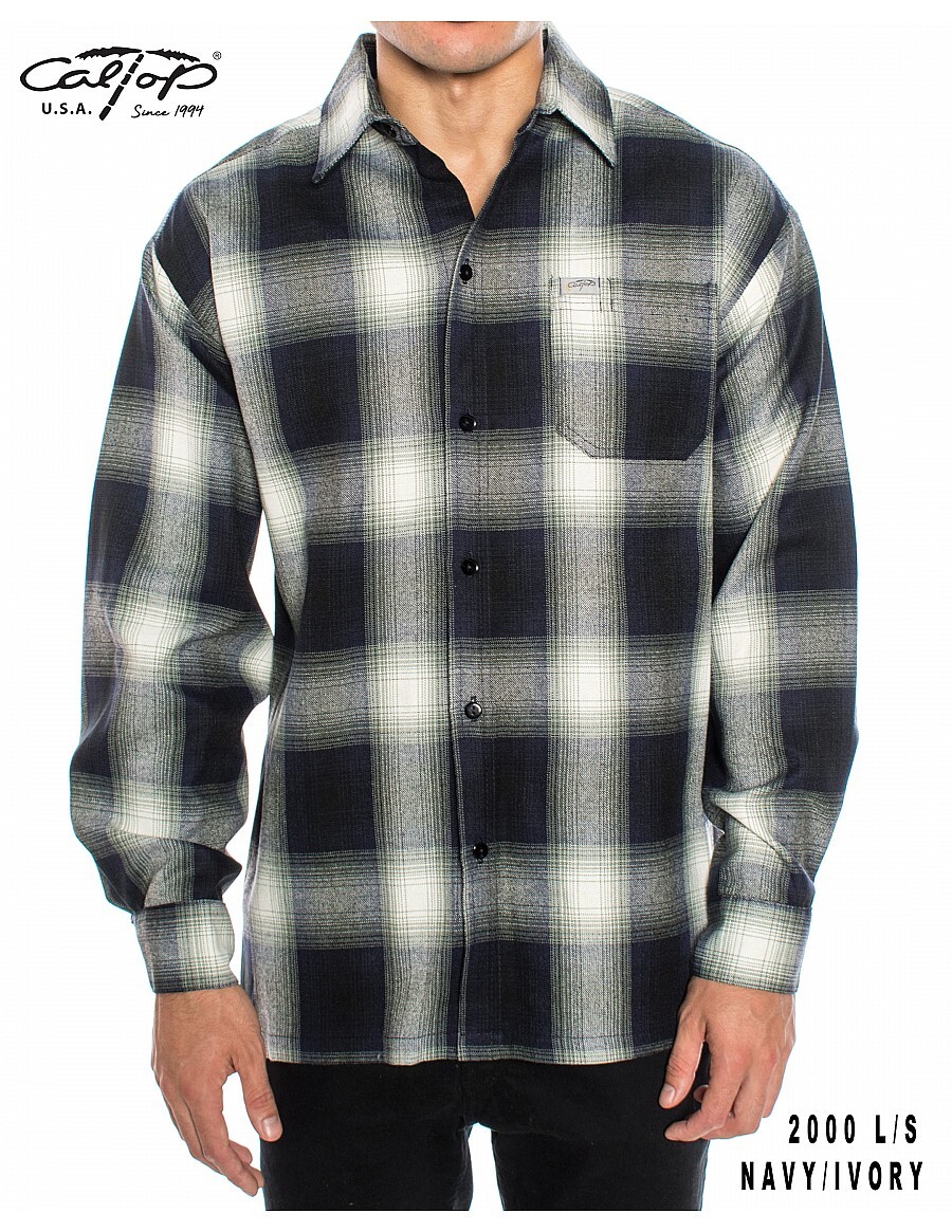 CALTOP OLD SCHOOL FLANNEL VETERANO LONGSLEEVE SHIRT PLAID SM-5X ...