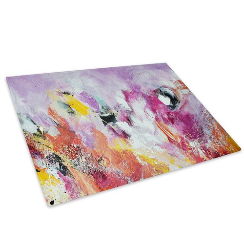 Colourful Pink Orange Glass Chopping Board Kitchen Worktop Saver ...