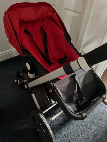 Bugaboo Bee 3 Aluminium Frame Stroller Red with rain cover & winter ...
