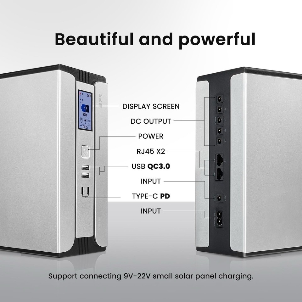 SKE Mini UPS 30000mAh Battery Backup Surge Protector for Router Modem ...