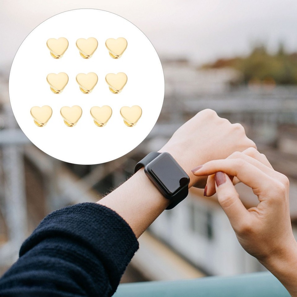 10Pcs Watch Silicone Band Heart Charms Chic Watch Band Decorative ...