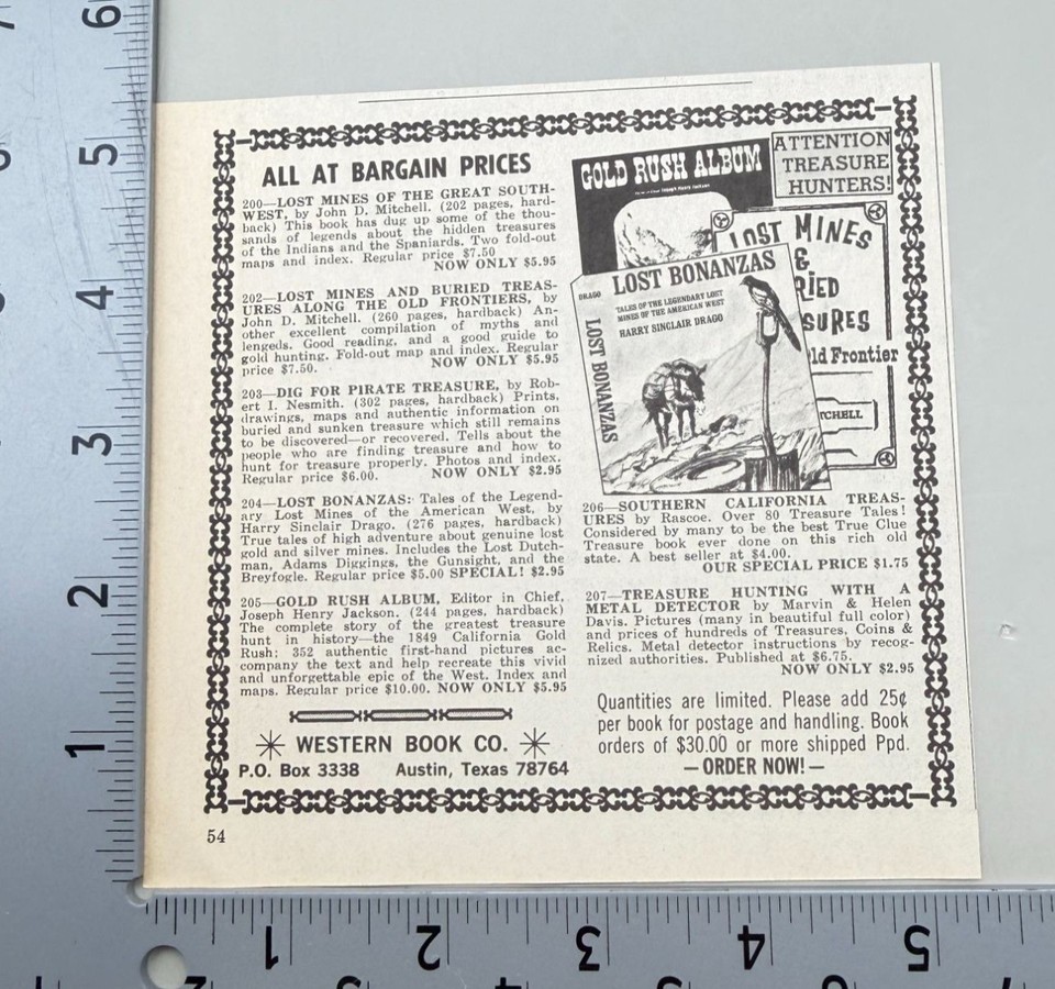 Western Book Company Vintage Print Ad 1970s Gold Rush Mining Austin TX ...