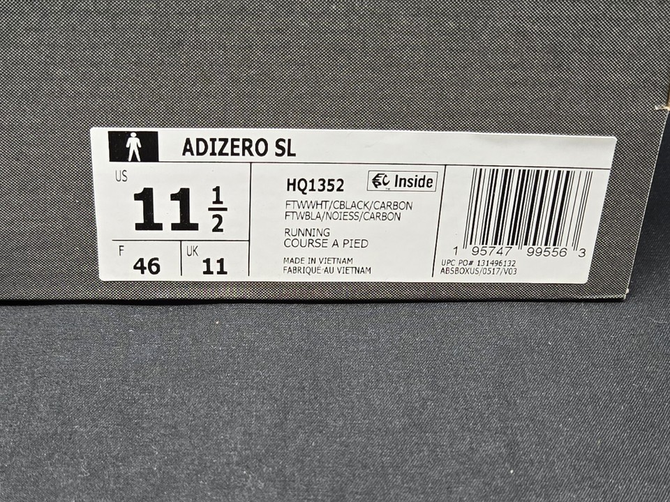 Adidas Adizero SL White Black Men's Multi Sizes Running Shoes HQ1352 ...
