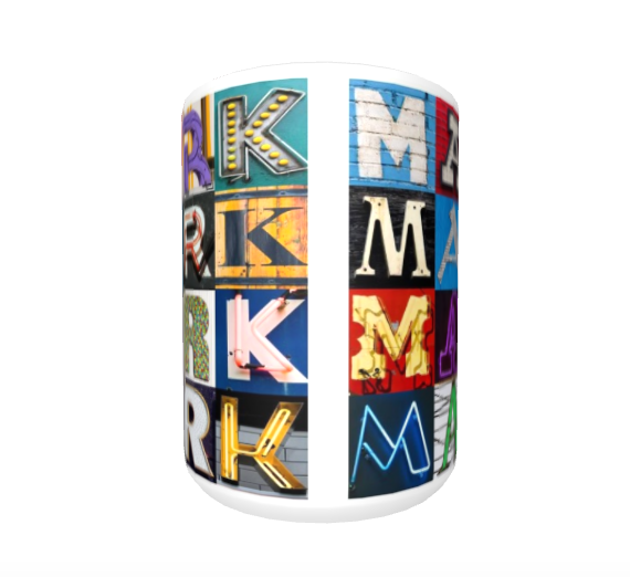 MARK Coffee Mug / Cup featuring the name in photos of sign letters | eBay