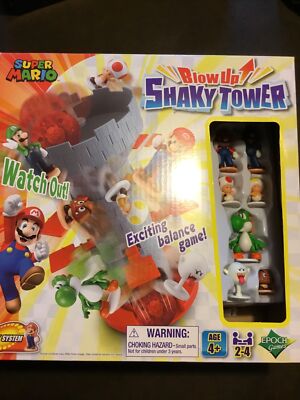 Super Mario Blow Up! Shaky Tower Balancing Game - Tabletop Skill and ...