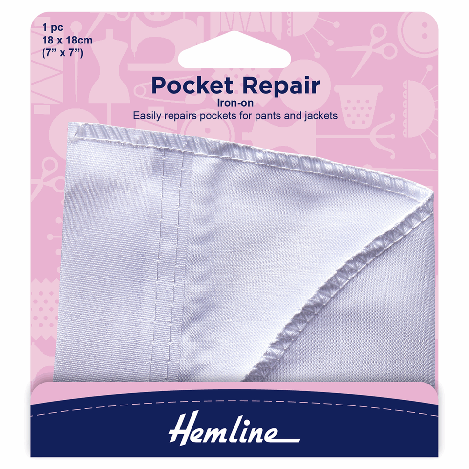 Hemline Iron-On Pocket Repair Jacket Trouser White Size 18 x 18cm | eBay UK