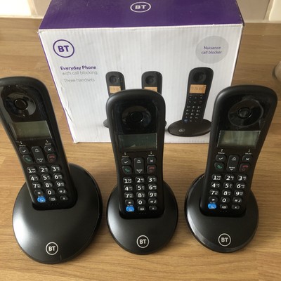 BT Trio Digital Cordless Home Phone , BT Everyday Call Blocking Black ...