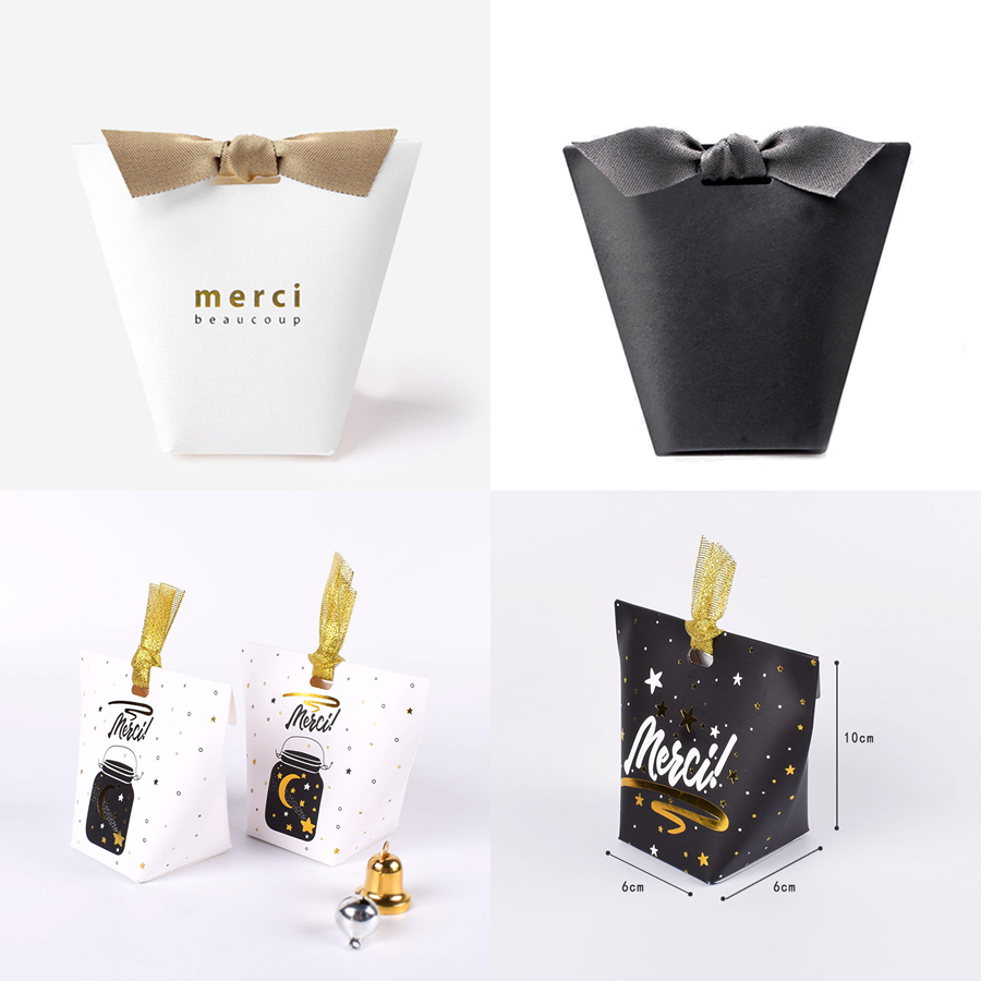 5-100X White Black Merci Beaucoup Party Paper Wedding Favour Gift ...
