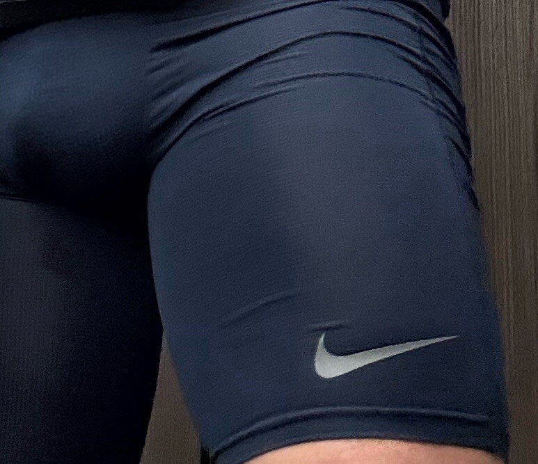 Men’s Nike Navy Blue Compression Shorts L Workout Wear Jock Gym Gear ...