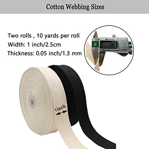 Cotton Webbing 1 Inch 2 Rolls/ 20 Yards Webbing Straps for Webbing Bag ...