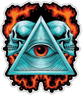 All Seeing Eye Skull Illuminati Masonic Car Bumper Window Sticker Decal ...