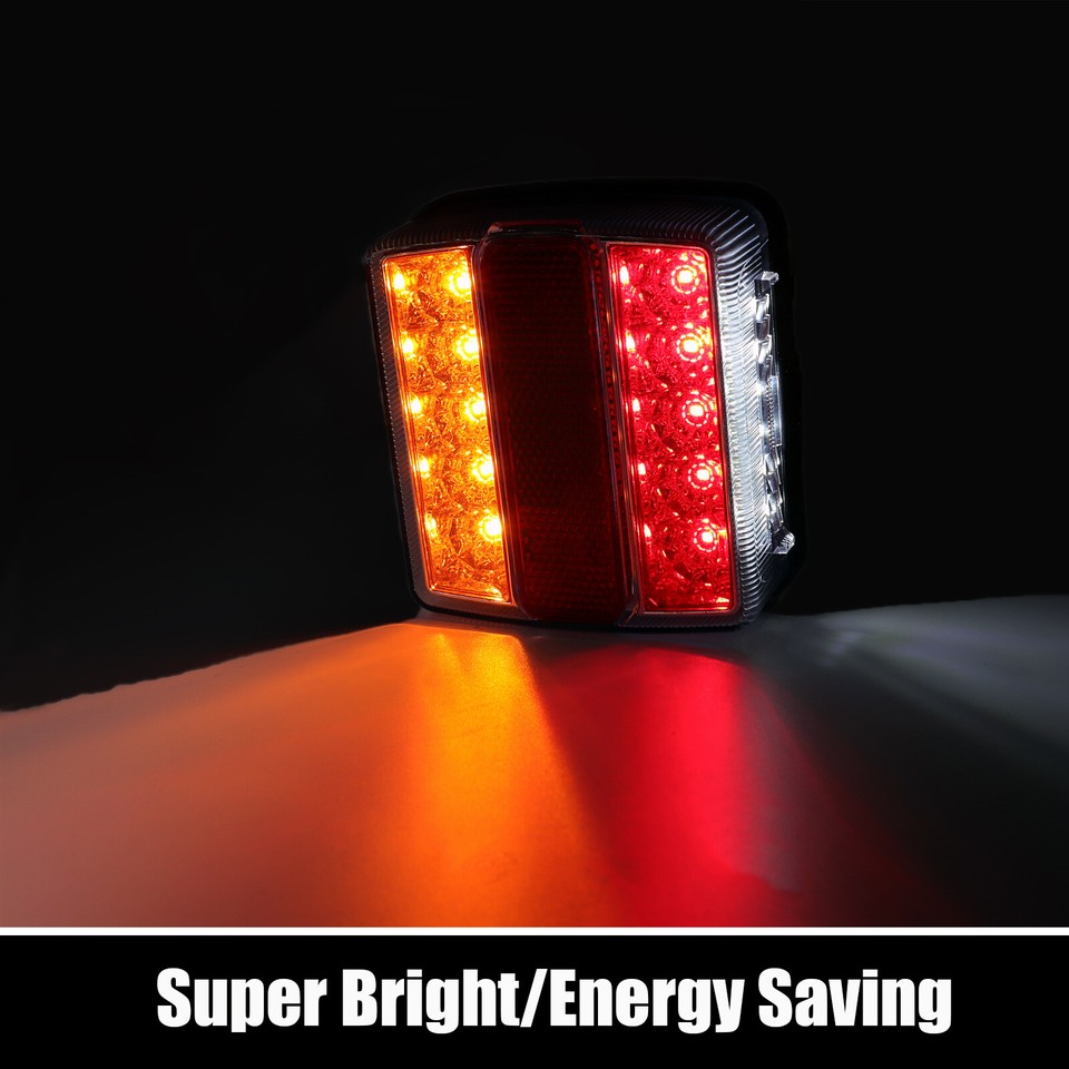 2x Square Tail Light Kit Waterproof Trailer 12V Stop Brake Rear Truck ...