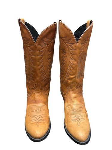 Justin Diamond J 51019M Brown Leather Cowboy Western Boot Shoes Men's ...