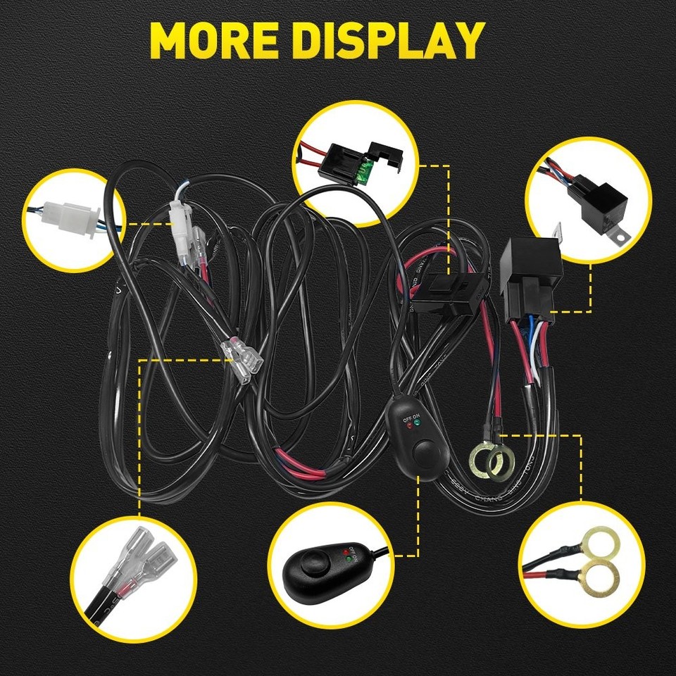 32" Led Slim Light Bar & Wiring Kit Flood Work Lamp Suv Recovery Pickup ...