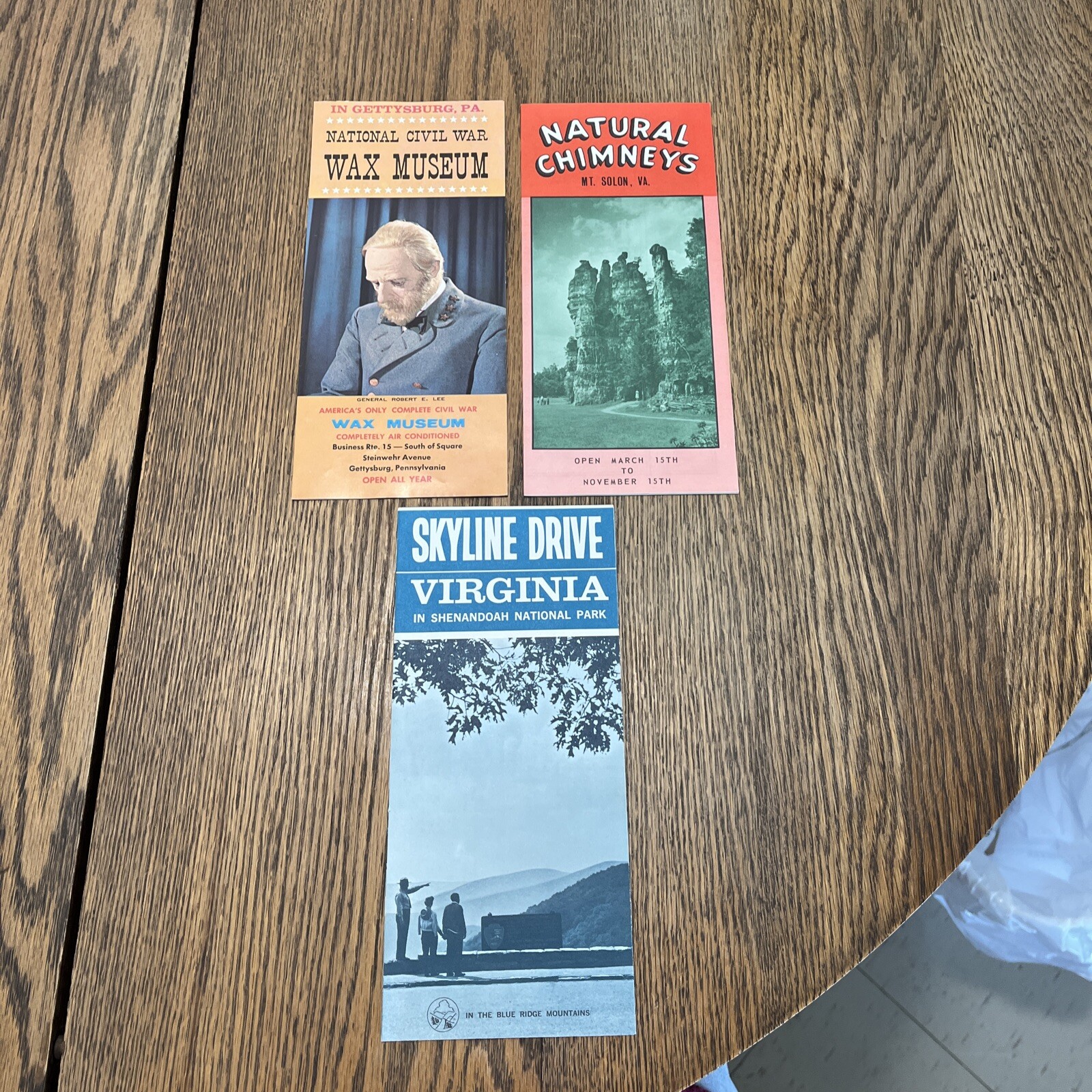 VTG Lot of 3 pamphlets brochure CIVIL WAR WAX MUSEUM, Natural Chimneys ...