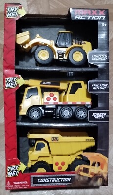Maxx Action Trucks Lights & Sound Construction Series 3-Pack Trucks ...