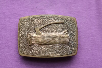 Vintage Brass Plated Metal Belt Buckle Axe | eBay