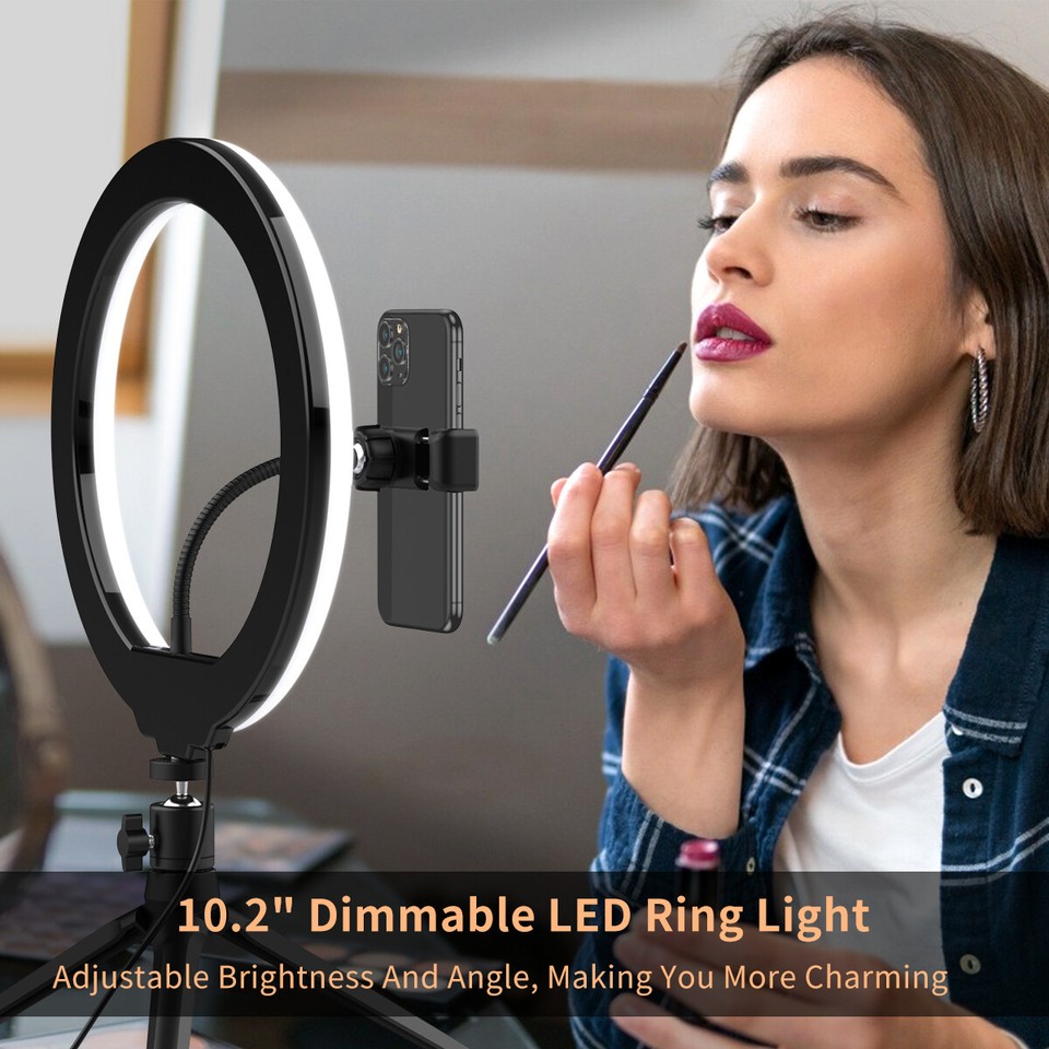 LED Ring Light Lamp Selfie Phone Holder Video Studio with Tripod for ...