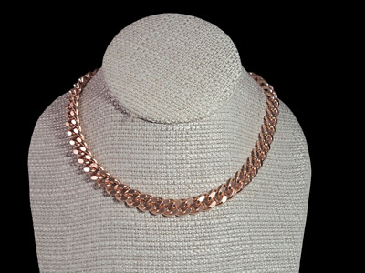 Pure Solid Raw Copper Cuban Chain Necklace Arthritis Therapy Curb Link ...