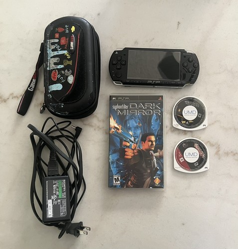 Sony PlayStation PSP-2001 Black With-Charger , 1GB Memory Card, Case, 3 ...