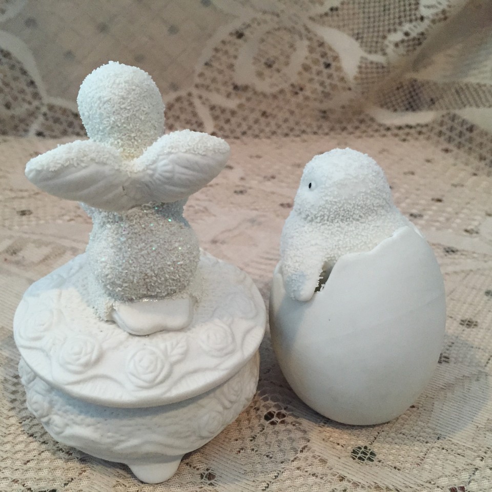 Dept 56 Spring Easter Egg Chick Snowbabies & Angel On The Trincket Box ...