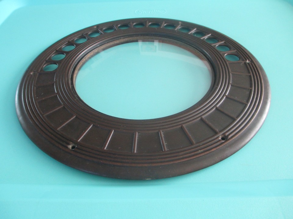 GRUNOW 1291 TELEDIAL RADIO BRASS DIAL FACE PLATE ESCUTCHEON & CENTER ...