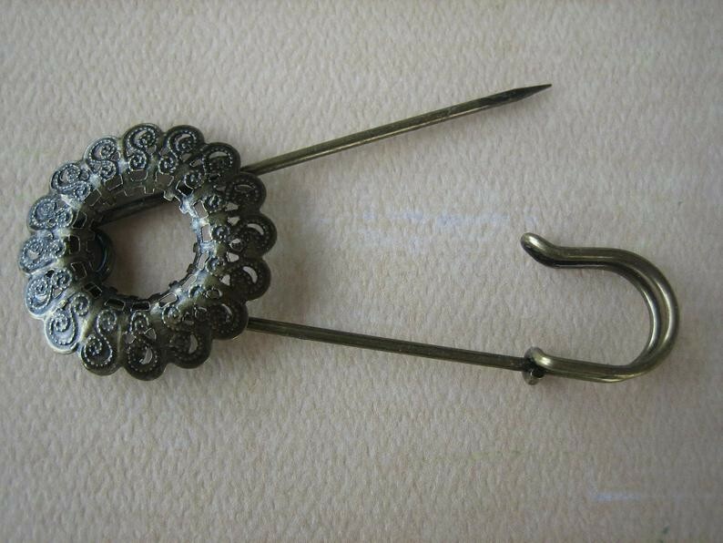 Antique Brass Brooch Pin Antique Brass Pin 1 piece Diy Pin Diy Brooch ...