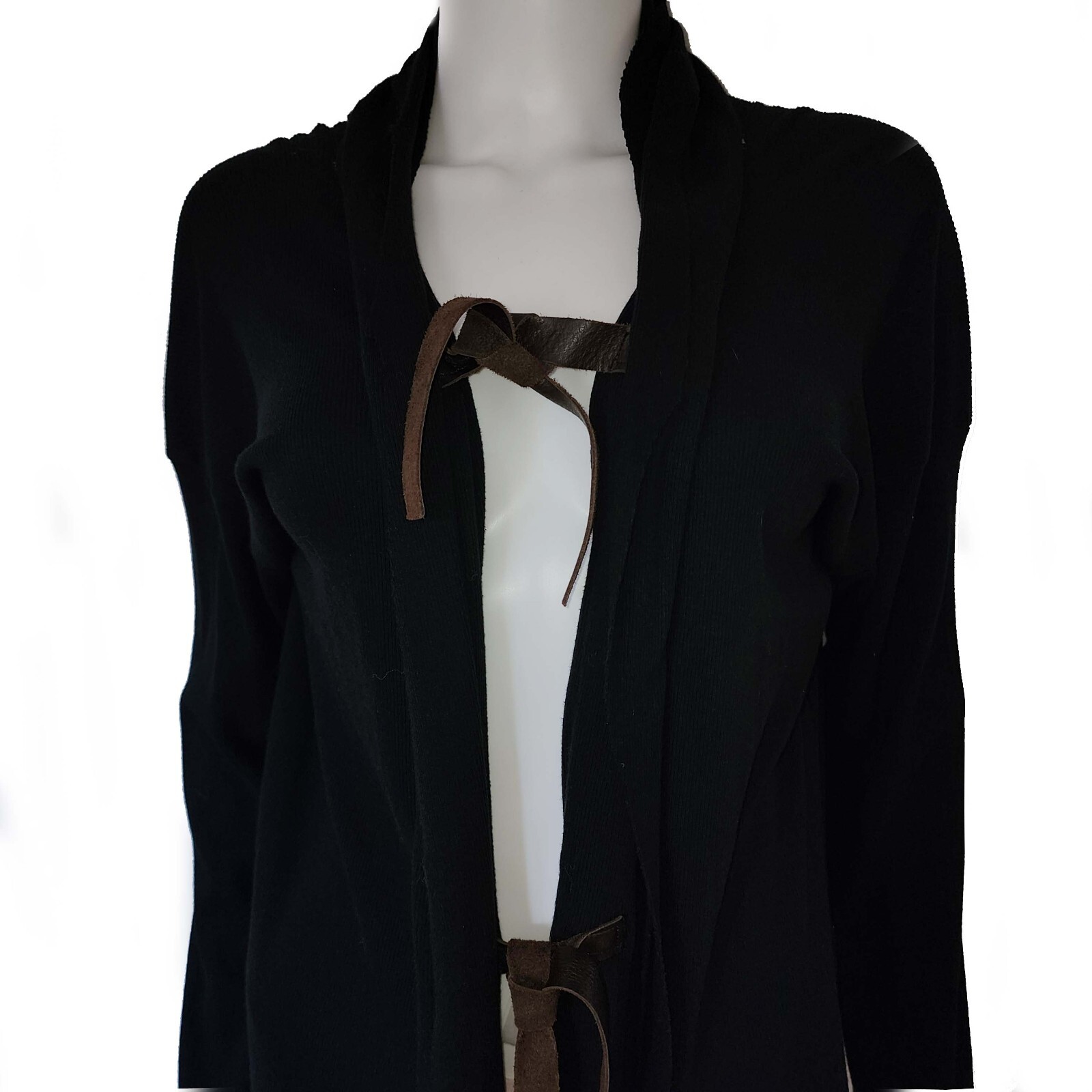 Vintage Katherine Story Cotton Leather Cardigan | eBay