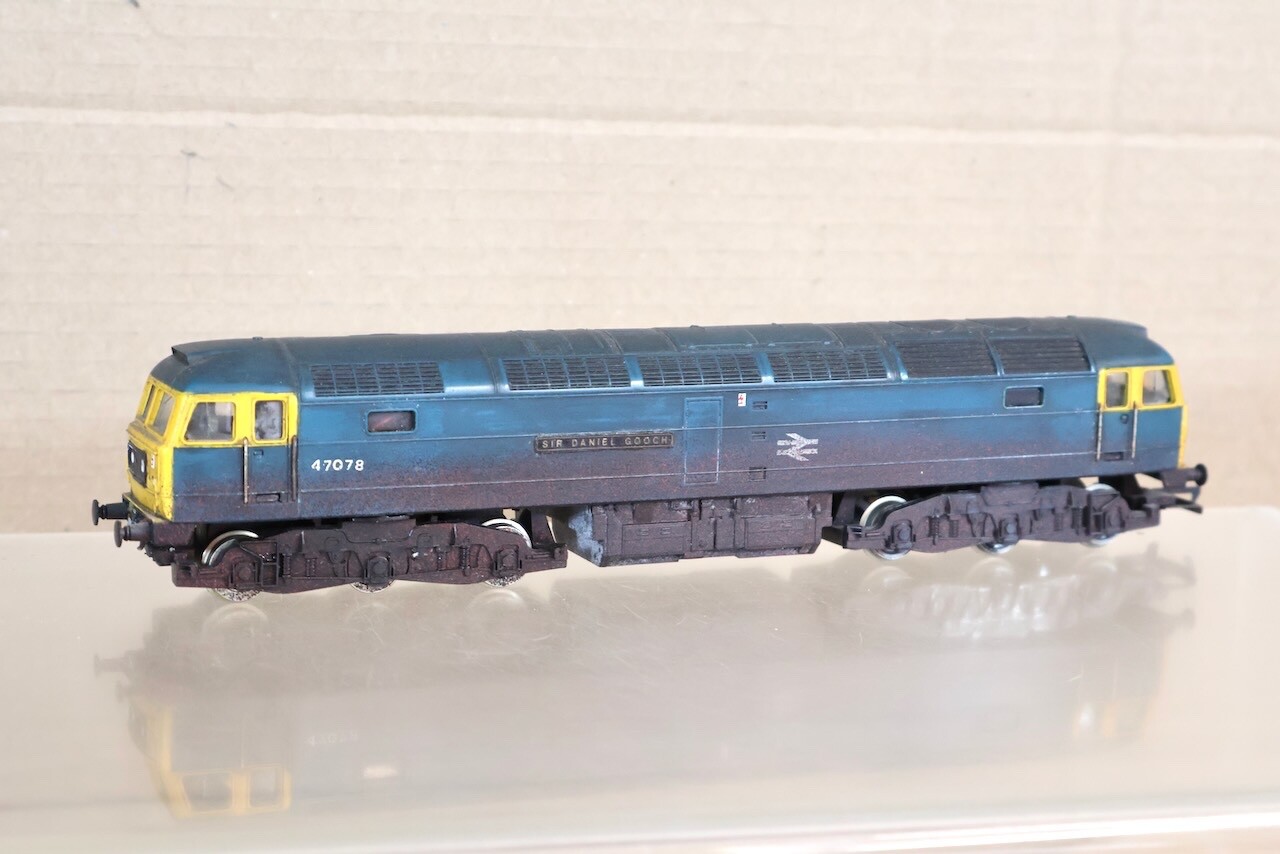 HORNBY R075 WEATHERED BR BLUE CLASS 47 DIESEL LOCOMOTIVE 47078 BOXED oj ...