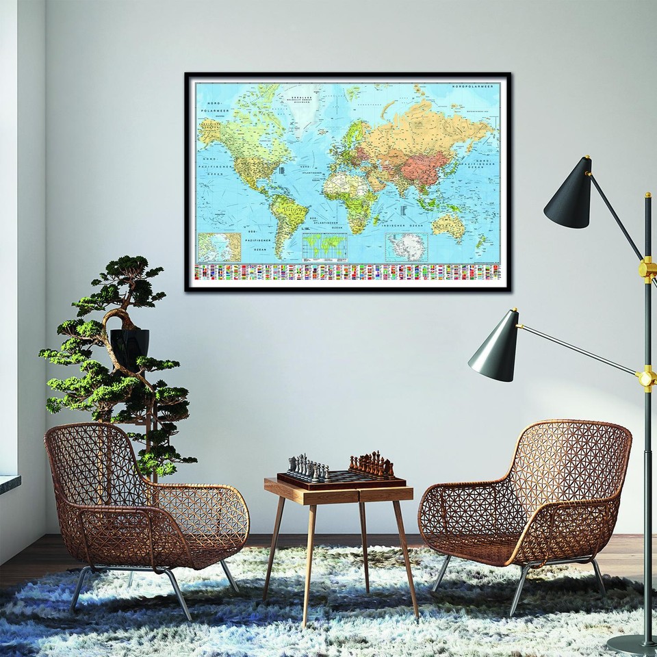 Weltkarte Poster Die Welt 91,5 x 61 cm | eBay.de