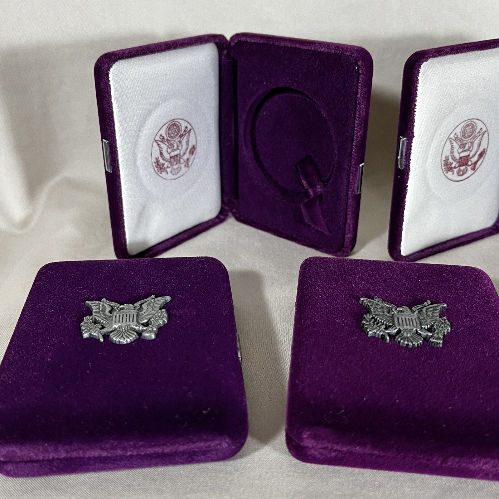 FIVE 1986 American Silver Eagle Cases US Mint Purple Velvet-No Coins or ...