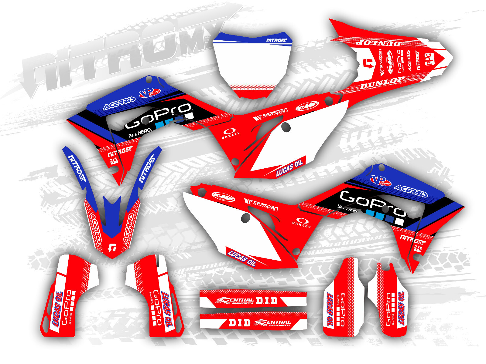 Graphics Kit fits Honda CRF 450 R CRF 450R 2017 2018 2019 2020 Decals ...