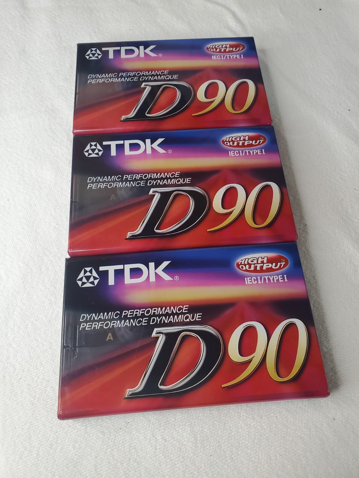 Lot of 3 TDK D90 Cassette Tapes High Output Type 1 Dynamic Performance ...