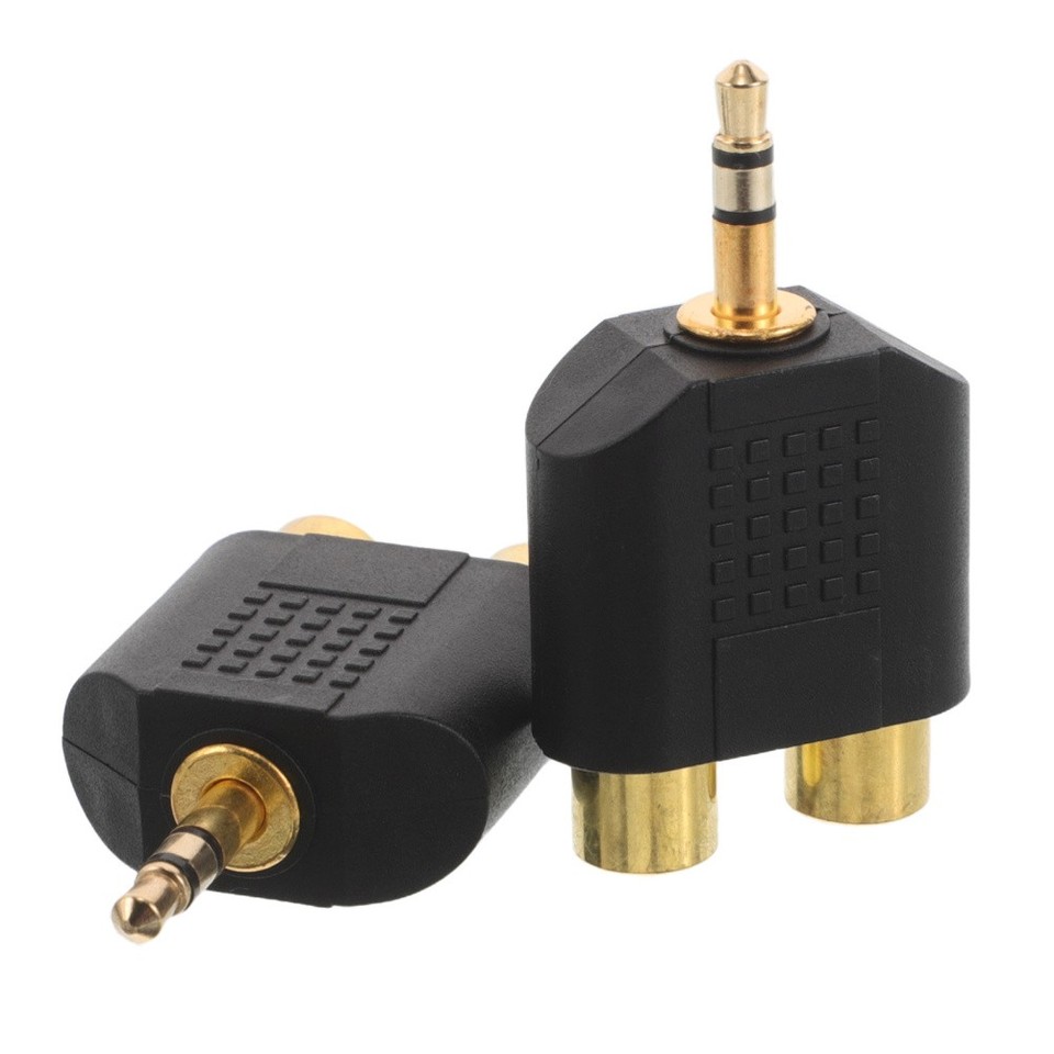 2 Pcs Jack to Phono Adapter Audio Adapters and Connectors Connection ...