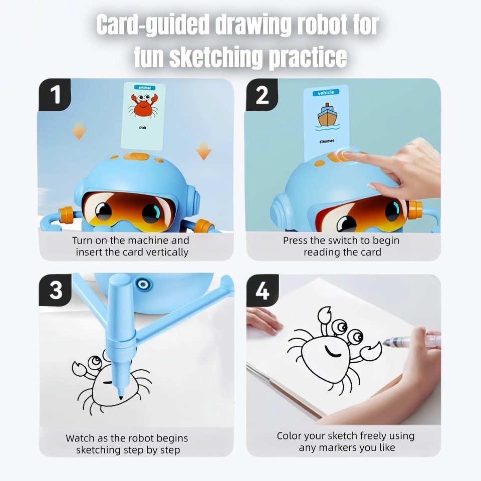 Automated Drawing Robot with Cards & Templates, Drawing Robot for Kids ...