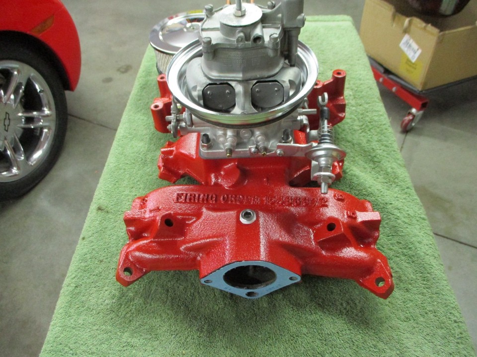 Y Block Ford intake manifold and 4 bbl. carb REBUILT | eBay
