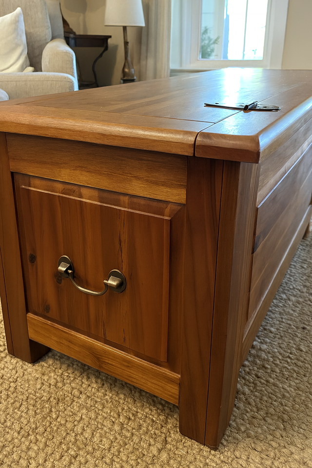 Large Solid Wood Chest Indoor/Outdoor 103L Capacity Storage Bench ...