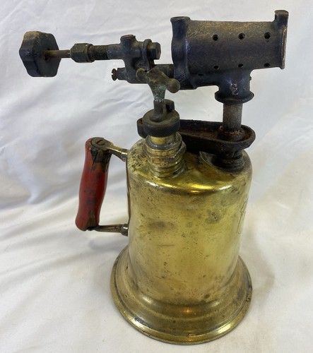 Clayton and Lambert Brass Hand Blow Torch Red Handle Antique 10 ...