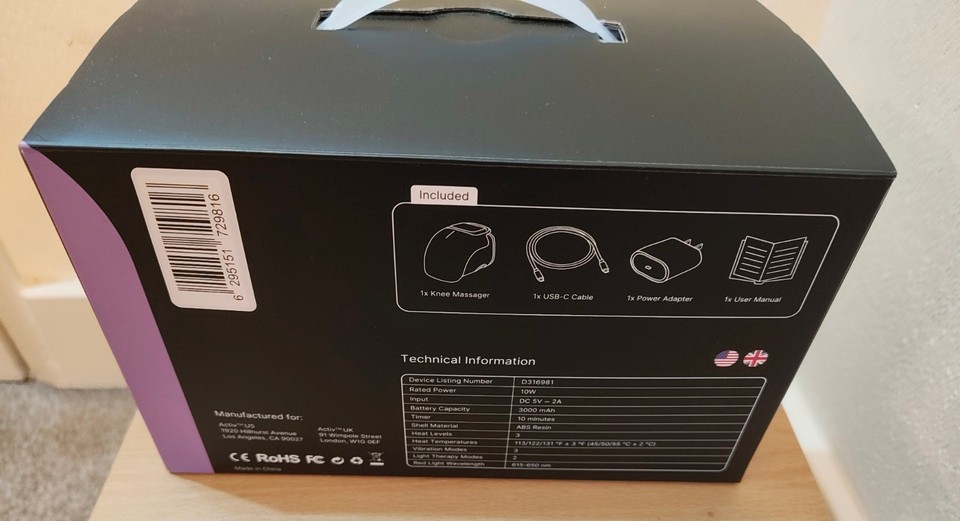 Joint Relief Knee Massager with Infrared Heat, Red Light & Vibration ...