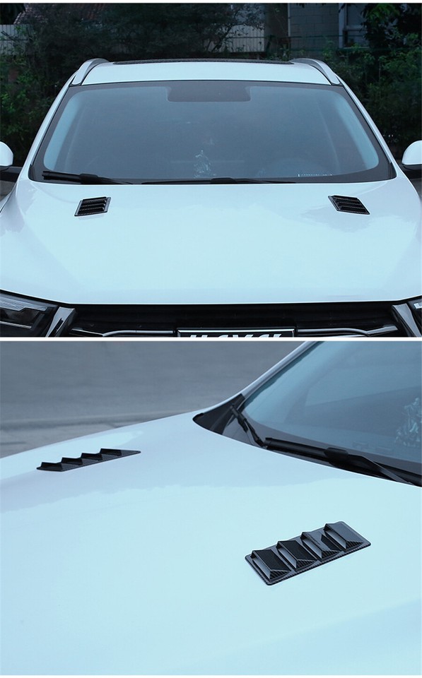 Car Front Bonnet Vents Hood Fender Decorative Carbon Fiber Look ...