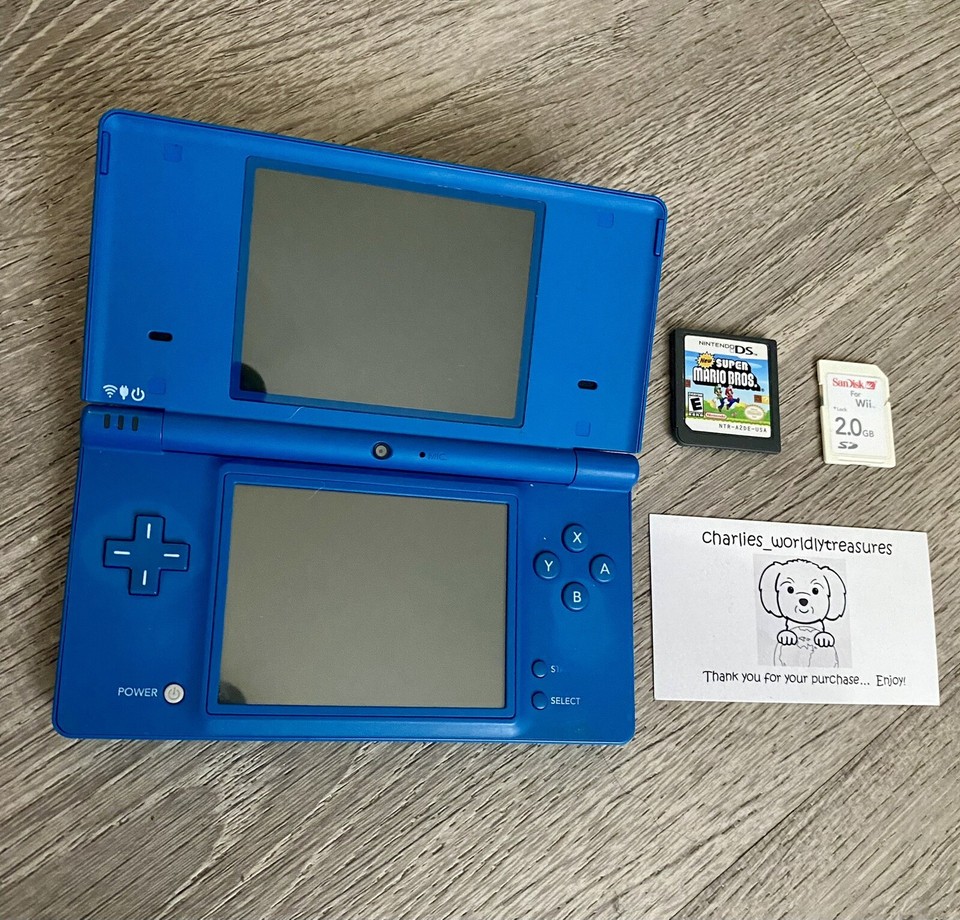 Nintendo DSi Matte Blue Complete In Box W/Super Mario Bros FREE ...