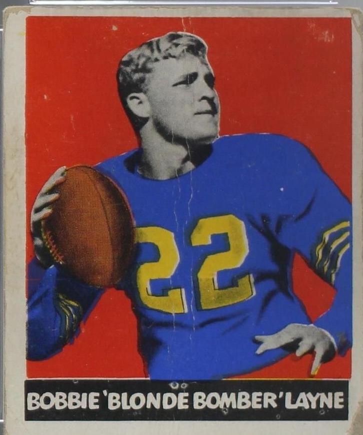 1948 Leaf - Bobby Layne #6 Red Pants; Name Misspelled as Bobbie (RC ...
