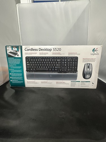 Logitech Cordless Desktop S520 Keyboard and Laser Mouse Sealed ...